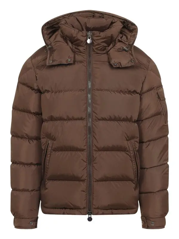 Moncler Maanda Quilted Down Jacket With Hood - Brown