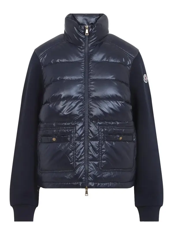 Moncler Quilted Zip-up Cardigan Jacket - Blue
