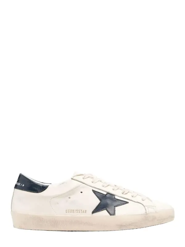 GOLDEN GOOSE Distressed Leather Sneakers With Star Detail - Bianco