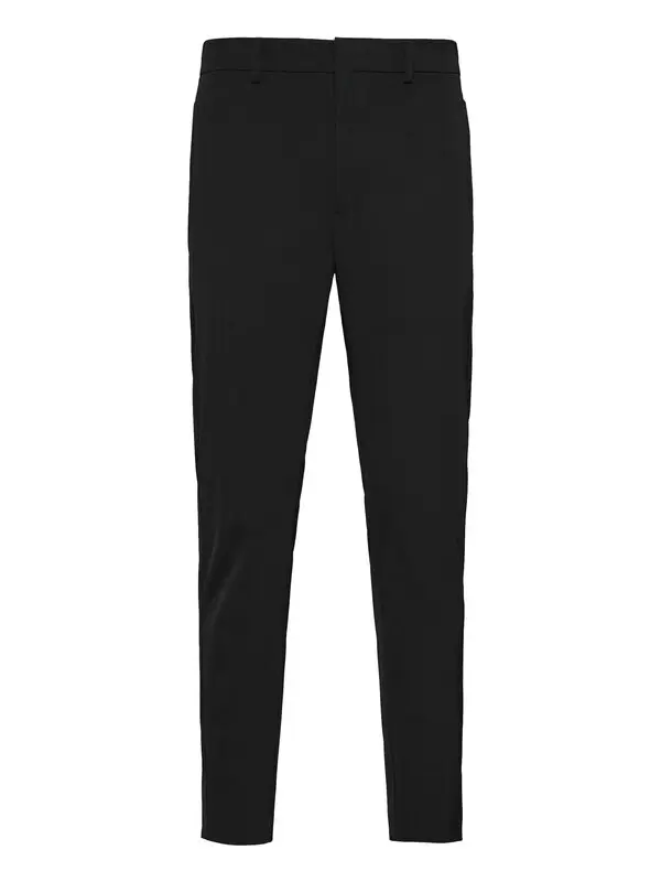 Prada Recycled Polyester Stretch Trousers - Nero