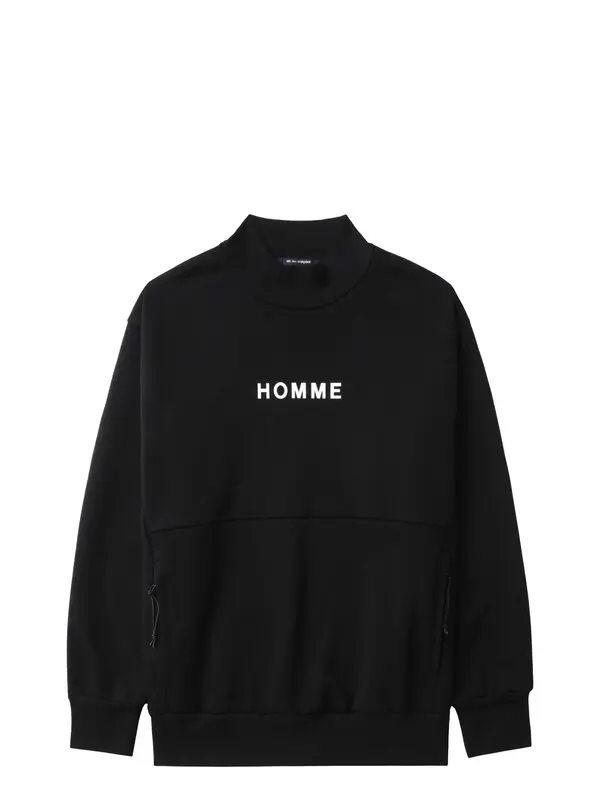 Comme Des Garçons High Neck Panel Sweater T-shirt - Black