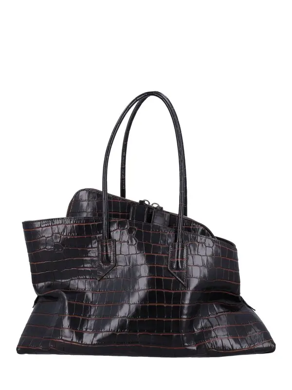 Attico Refined Architectural Handbag Medium - Coffee