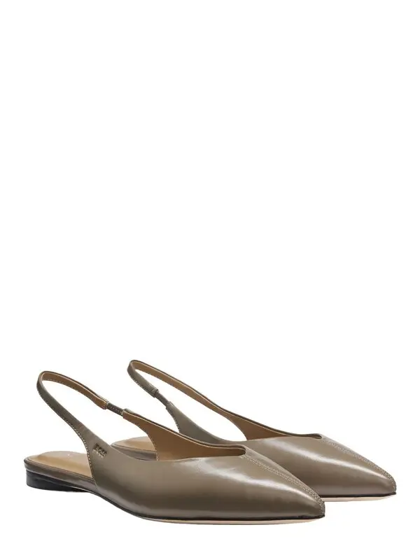 BOSS Leather Slingback Pumps - Brown