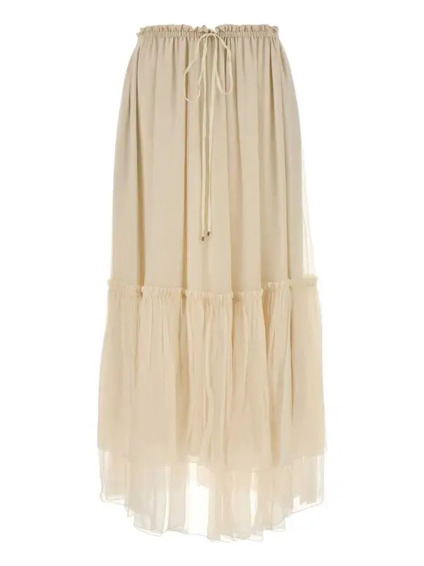 Chloé Cream Crepe Skirt - Yellow