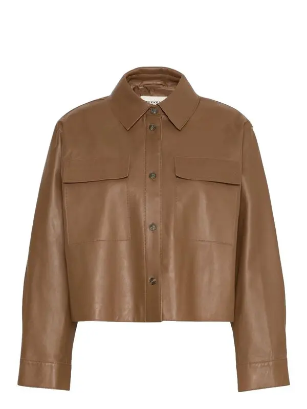 Max Mara Nappa Leather Shirt Jacket - Brown