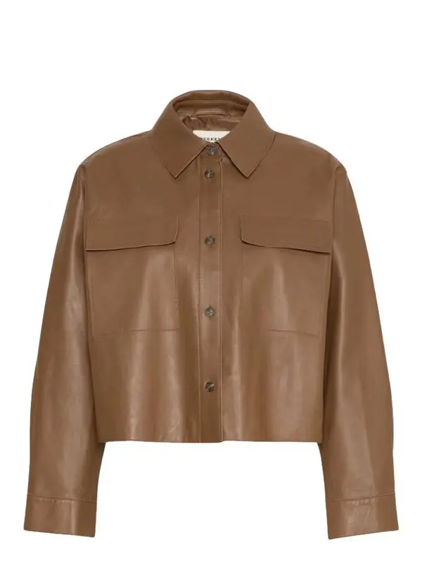 Max Mara Nappa Leather Shirt Jacket - Brown