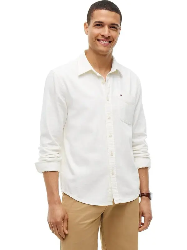 Tommy Hilfiger Relaxed Fit Chambray Pocket Shirt - Ecru