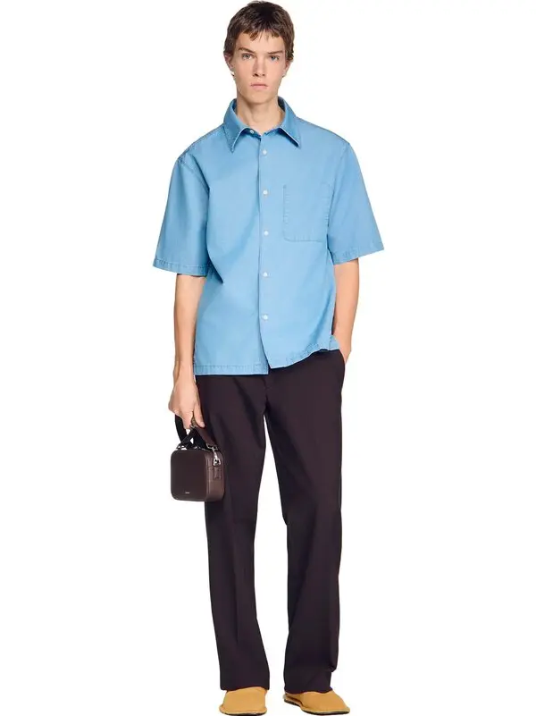 Sandro Loose-fit Faded Shirt - Chambray