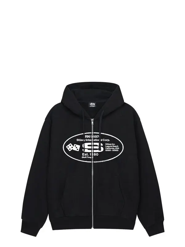 StÜssy Oval Corp. Zip Hood - Black
