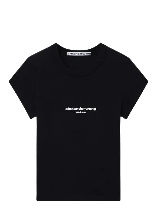 Alexander Wang Logo Print Fitted T-shirt - Black