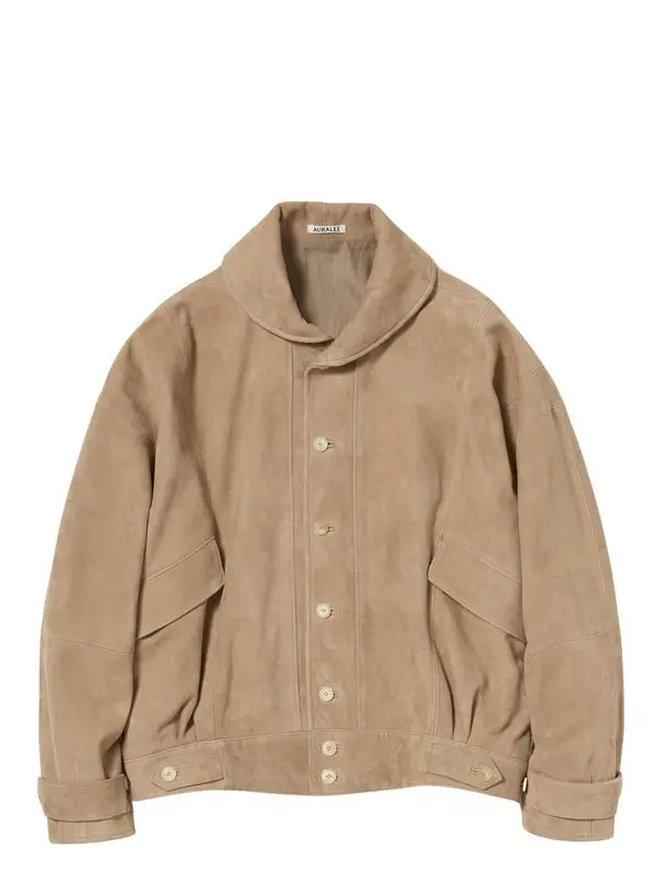 Auralee Silky Grain Suede Blouson - Tan