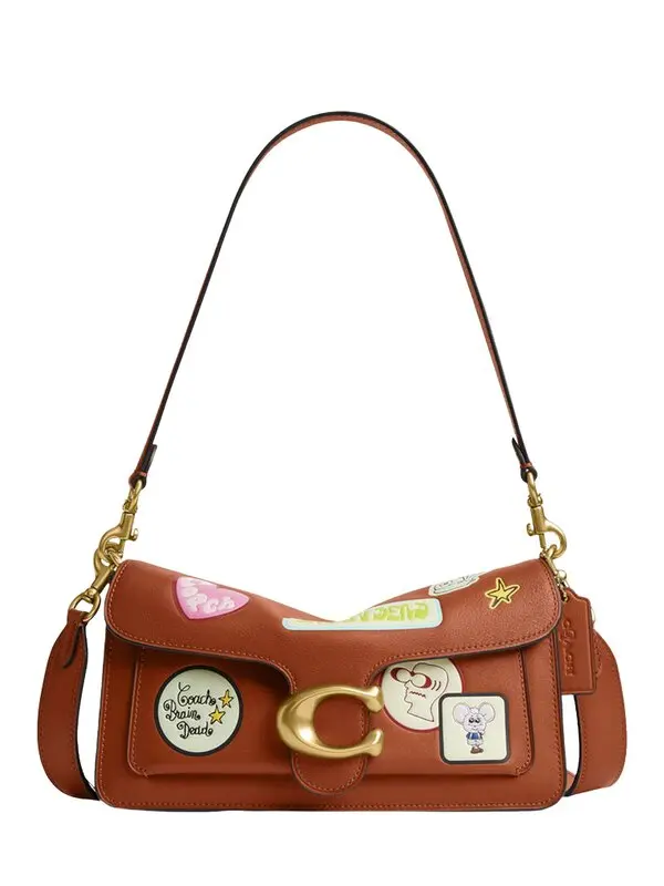 BRAIN DEAD Coach X Burnished Soft Tabby Shoulder Bag 26 With Patches - Brown