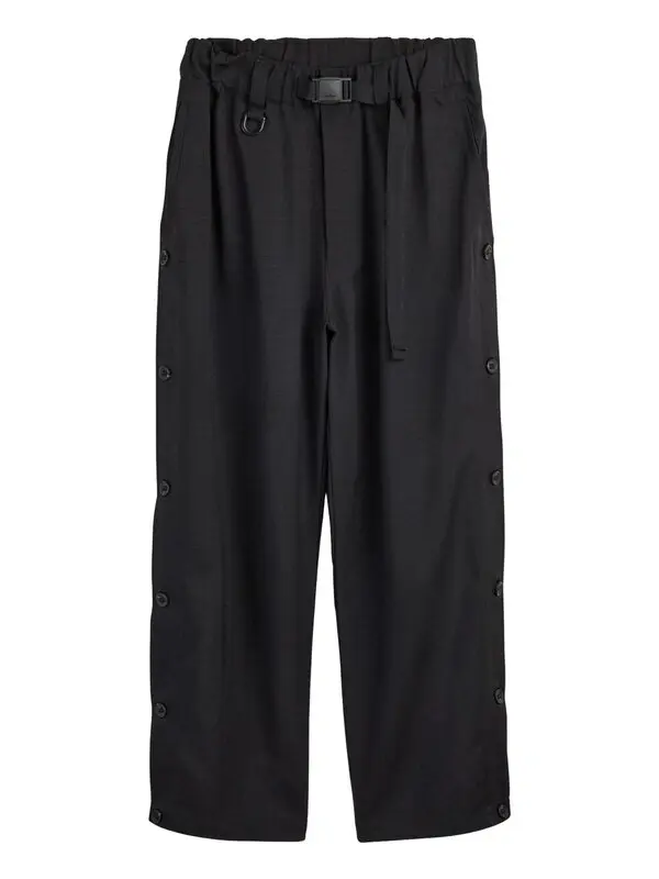 Y3 Adjustable Waistline Pants With Side Button Detailing - Black