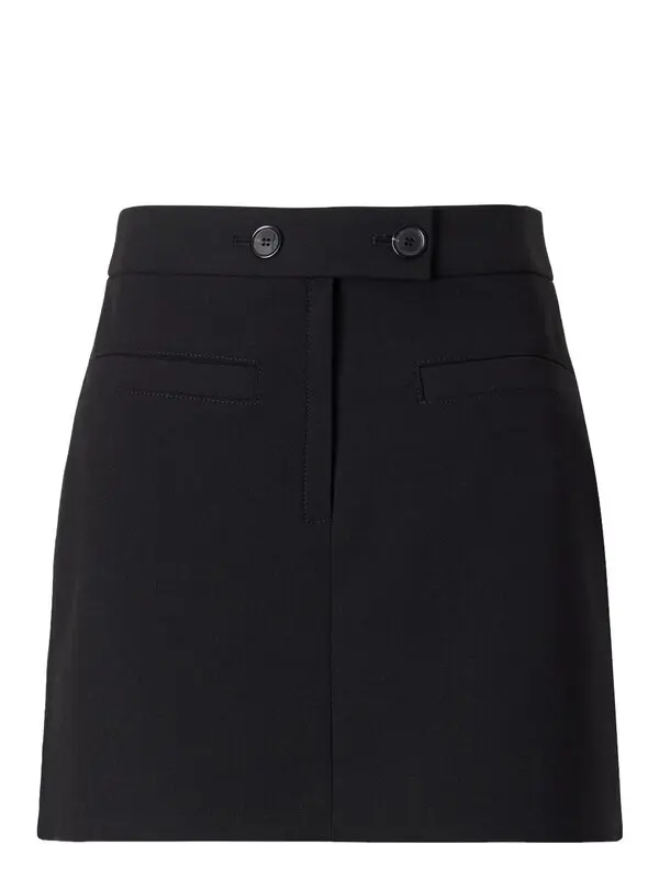 COURREGES Logo-embroidered Twill Mini Skirt - Black