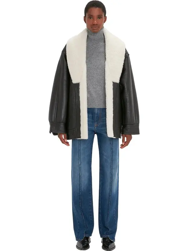 Victoria Beckham Shearling Coat - Monochrome