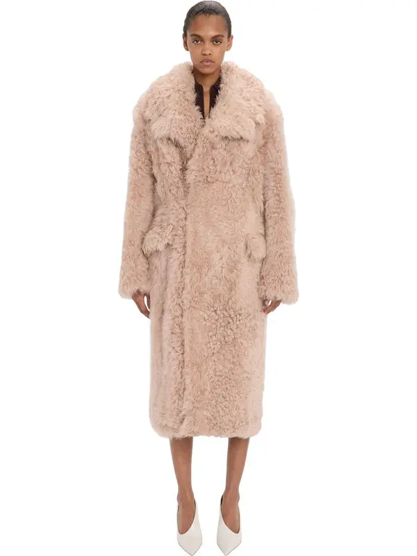 Victoria Beckham Shearling Coat - Pink