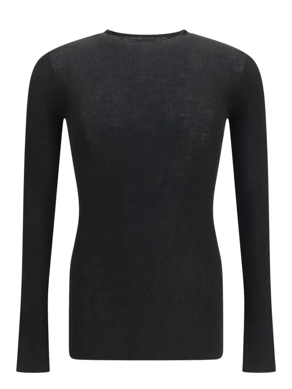 Rick Owens Slim Ribbed Long-sleeve Sweater - Black