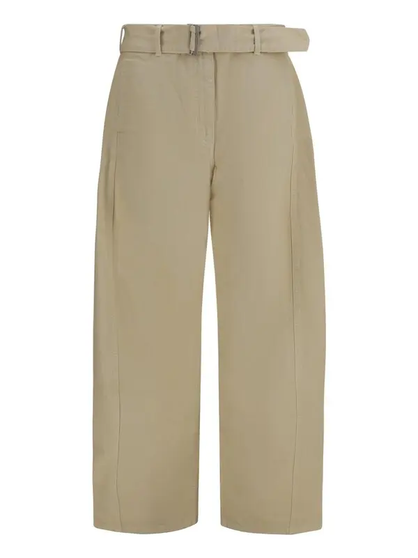 Magda Butrym Wide-leg Denim Pants With Belt - Beige