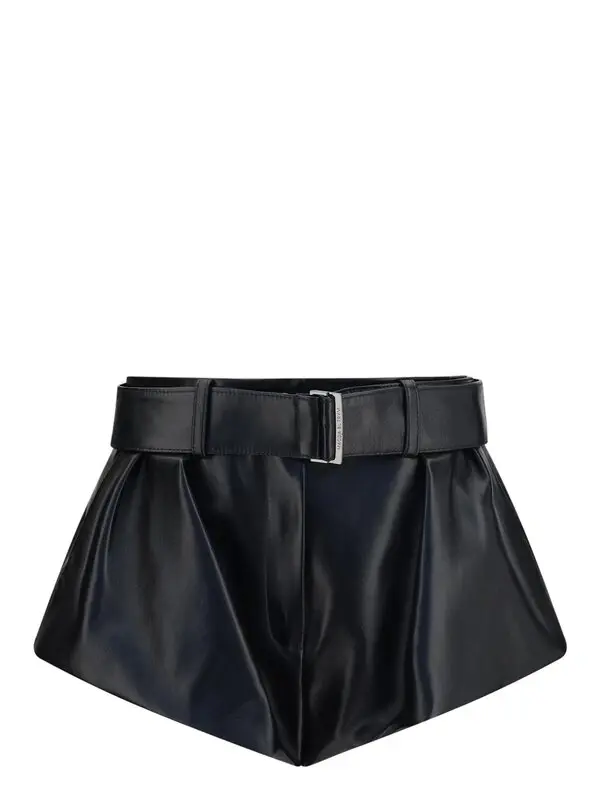 Magda Butrym Flared Leather Shorts - Black