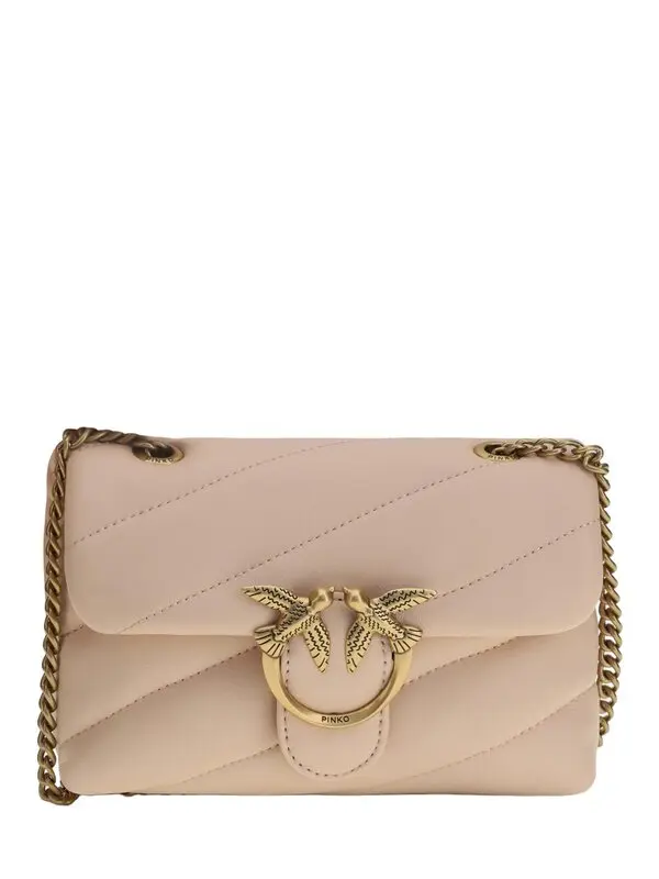 Pinko Love Baby Quilted Leather Shoulder Bag - Pink