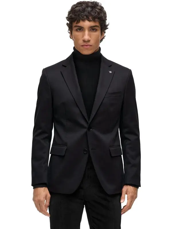 Karl Lagerfeld Wool-blend Tailored Blazer - Black