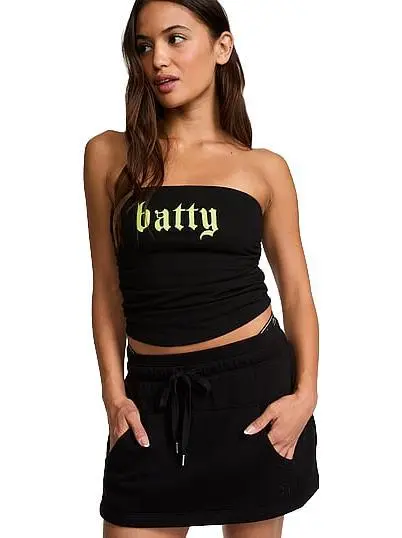 Pink Campus Fleece™ Front-pocket Skort - Black