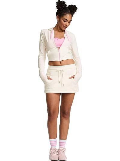 Pink Campus Fleece™ Front-pocket Skort - Grey