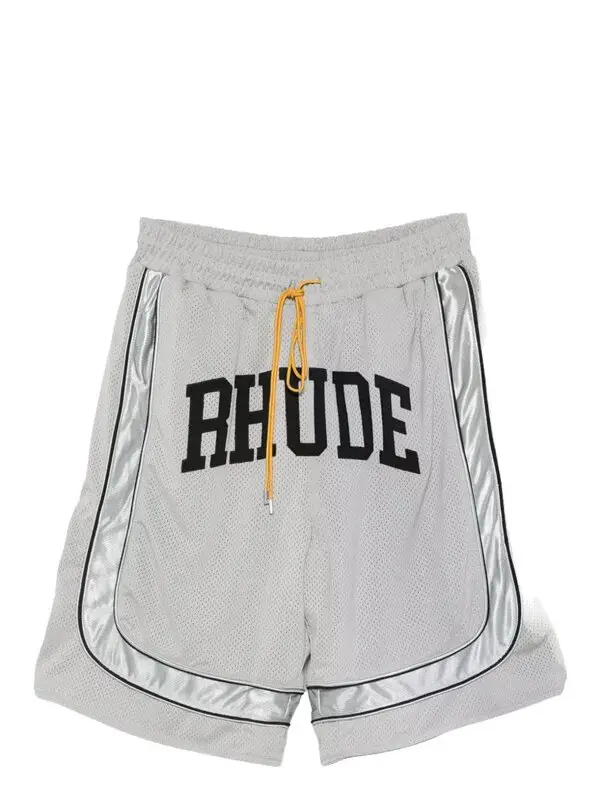 Rhude Logo Print Mesh Shorts - Grey