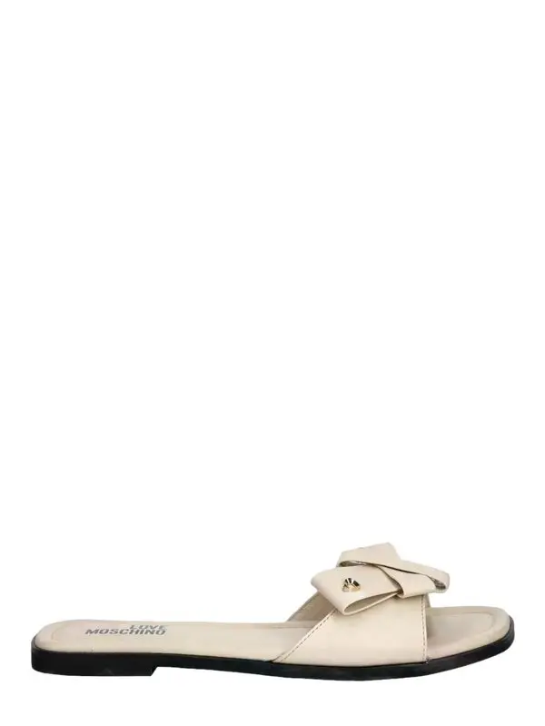 Moschino Bow Detail Heart Plaque Sandals - Neutrals