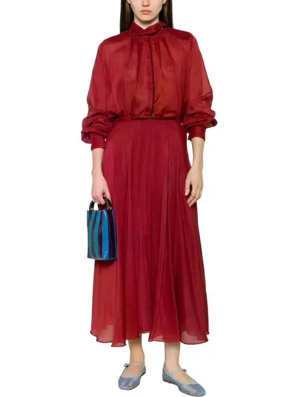 FORTE_FORTE Midi Skirt - Red