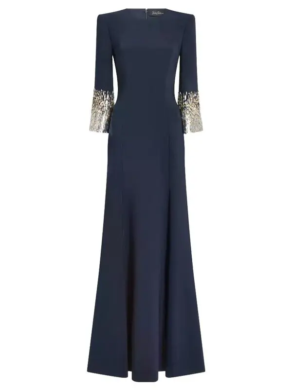 Jenny Packham Anita Dress With Ornate Sleeves - Blue
