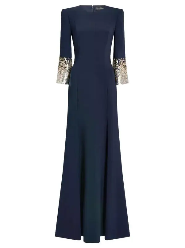 Jenny Packham Anita Dress With Ornate Sleeves - Blue