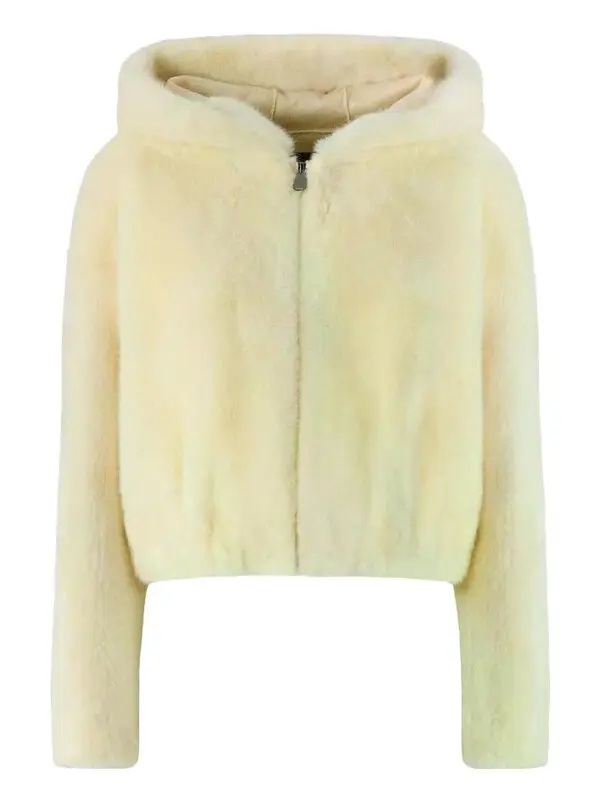 Pinko Faux-fur Hooded Jacket - Neutrals