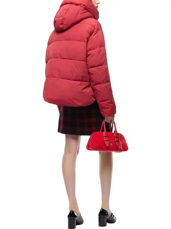 Pinko Quilted Hooded Puffer Jacket - Red