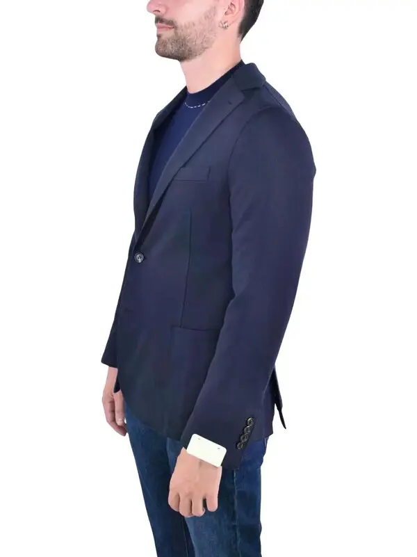 Eleventy Raw-cut Single-breasted Blazer - Blue