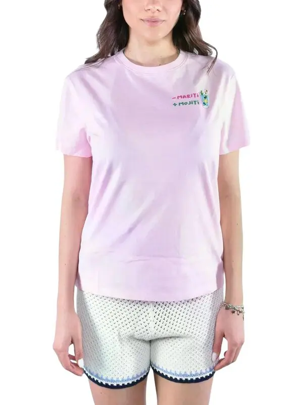 MC2 SAINT BARTH Emilie" Slogan Embroidered T-shirt - Pink