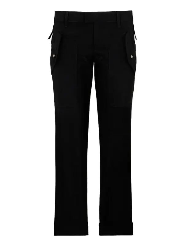 Dsquared2 Military Chic Jenna Cropped Wool Ripstop Trousers - Black
