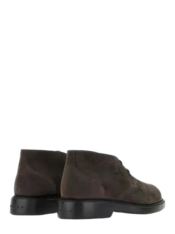 Hogan Suede Lace-up Boots - Brown