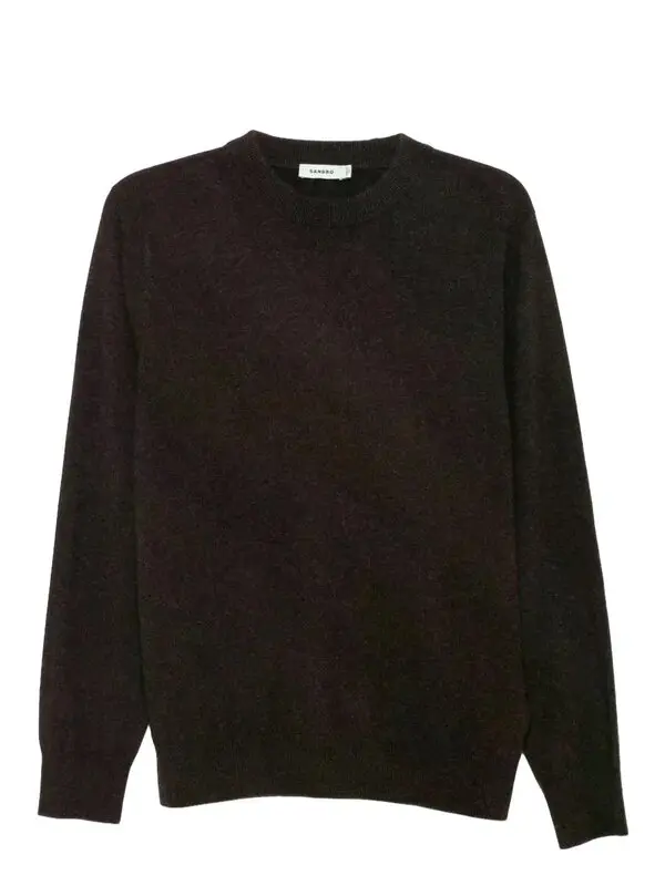 Sandro Round-neck Long-sleeve Sweater - Brown