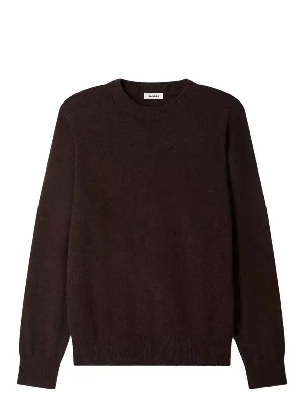 Sandro Round-neck Long-sleeve Sweater - Brown