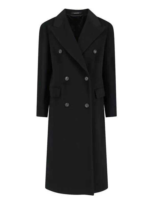 Tagliatore Double-breasted Cashmere Coat - Black