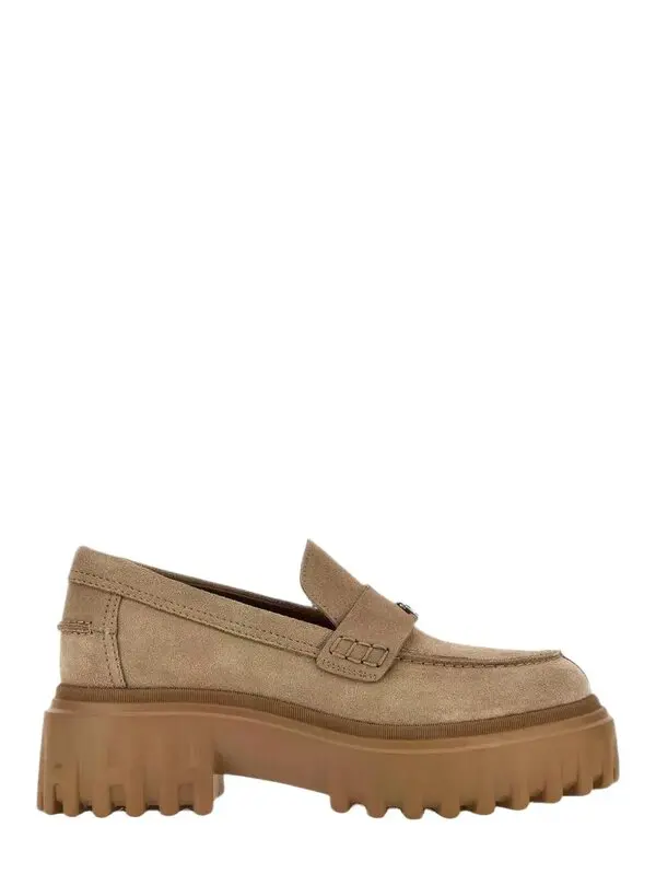 Hogan Suede Lug Sole Loafers - Neutrals