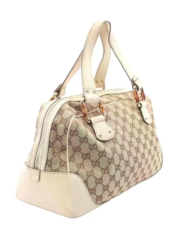 Gucci 2000s Bamboo Gg Supreme Canvas Mini Tote Bag - Neutrals