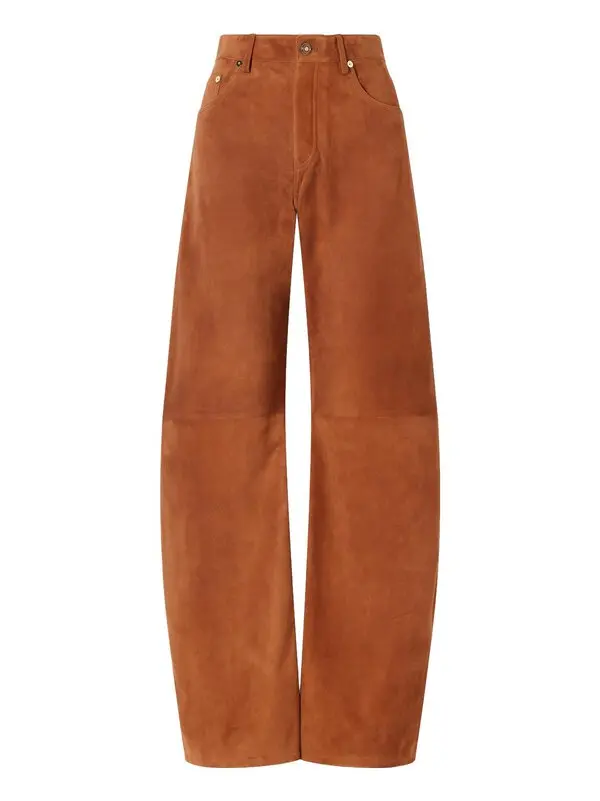 Gabriela Hearst Amoret Suede Wide-leg Pants - Brown
