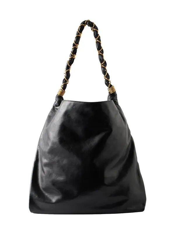 Saint Laurent Amalia Leather Shoulder Bag - Black