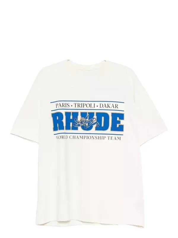 Rhude Logo-print T-shirt - Neutrals