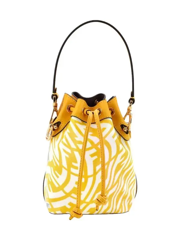 Fendi Mon Tresor Vertigo Zucca Coated Canvas Mini Bucket Bag - Yellow