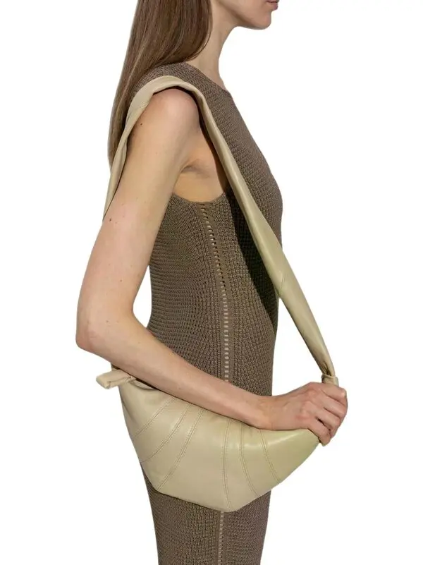 LEMAIRE Small Croissant Bag In Leather - Neutrals