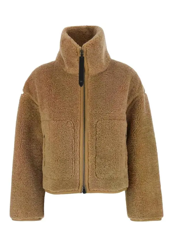 Pinko Faux-shearling Zip-up Jacket - Neutrals