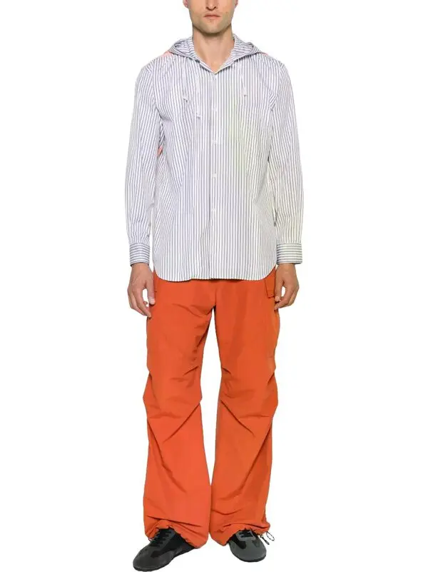 Comme Des Garçons Striped Double-hood Shirt - Blue
